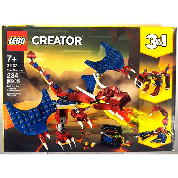 Lego | Toys | Lego 312 Creator 3 In 1 Fire Dragon New See ...